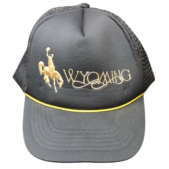 Unknown | Accessories | Vintage Wyoming Golden Cowboy Snapback Trucker ...